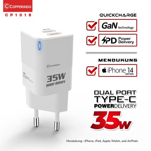 Promo COPPER Charger CP1018 - GaN 35W Fast Charging Dual-Port PD - T/C ...