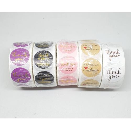 Jual 1ROLL Sticker Thankyou isi 500pcs Label Hand made Thank You Stiker ...
