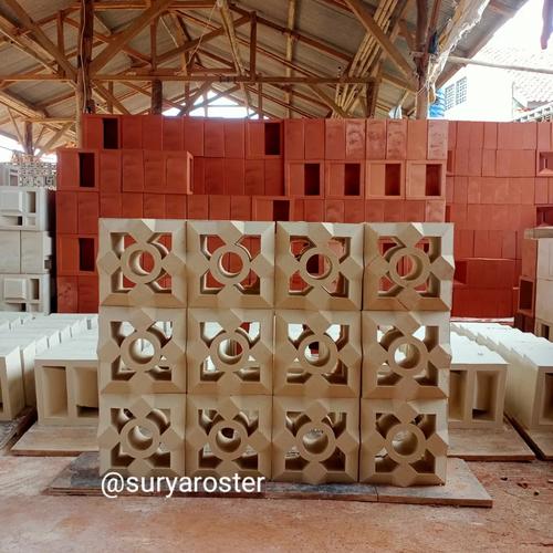 Jual roster beton putih motif doblle kotak lingkaran - Putih ...