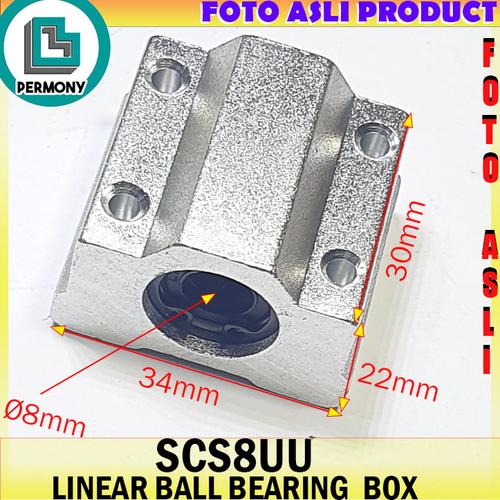 Jual SCS8UU Linear bearing box motion ball 3d printer cnc sliding block - Jakarta Pusat ...