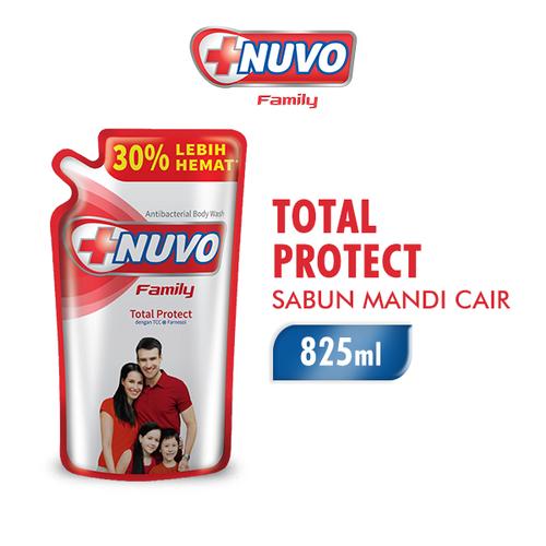 Promo Nuvo Family Sabun Mandi Cair Total Protect Pouch 825Ml - - Wings Official Store | Tokopedia