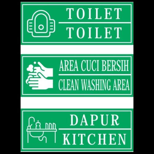 Jual STIKER VINYL TOILET /AREA CUCI BERSIH /DAPUR 10X30CM SIGN RAMBU K3 ...