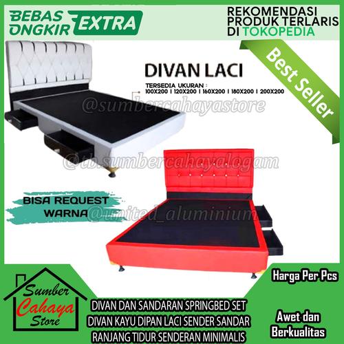 Promo DIVAN SANDARAN MINIMALIS SPRING DIPAN LACI KAYU RANGKA TEMPAT ...