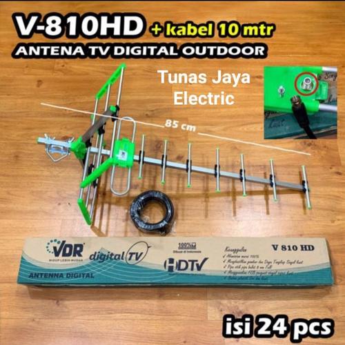 Jual Antenna Anten Antena TV Digital V-810 HD + Kabel 10 Meter ...