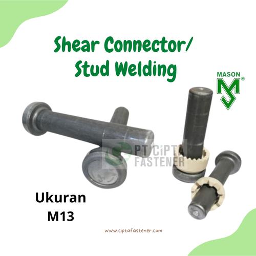 Jual MASON Shear Connector/ Shear Stud/ Stud Welding M13x100mm c/w Ferrule - Jakarta Pusat ...