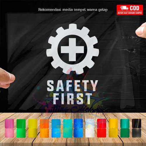 Jual Cutting Stiker Safety First Variasi Motor Mobil Sticker Helm ...