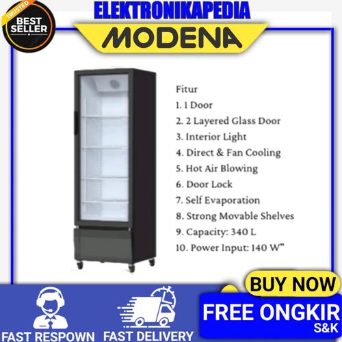 Jual SHOWCASE MODENA SC1235 SC-1235 DISPLAY COOLER 4 RAK 230 LITER LOW ...