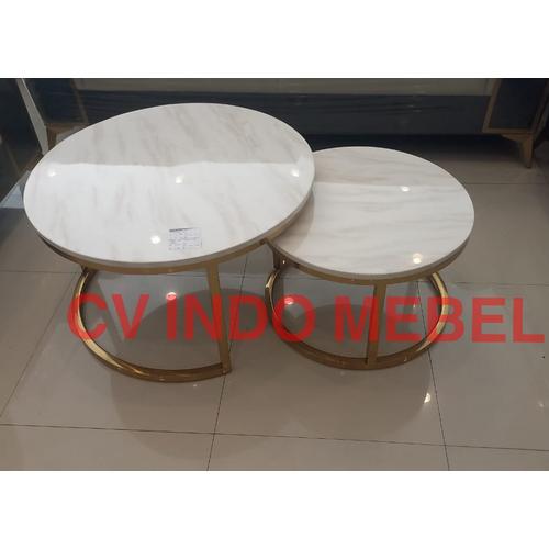 Jual meja tamu marmer bulat minimalis meja marmer susun ready makassar ...