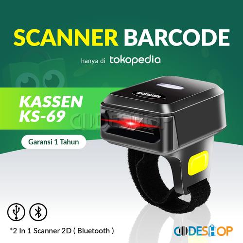 Promo SCANNER KASSEN KS-69 Ring Finger 2D Bluetooth Barcode Scanner ...