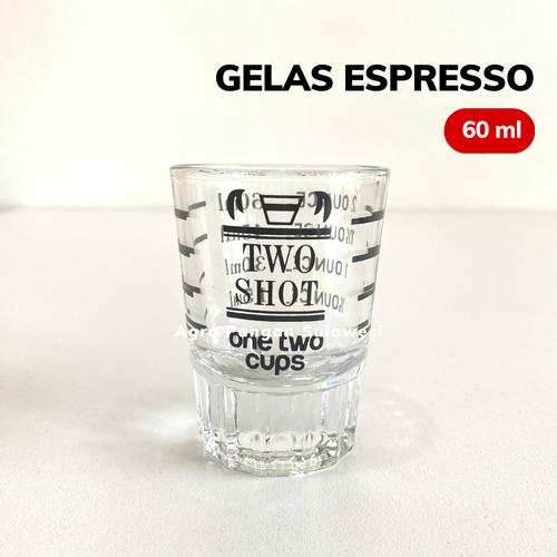 Jual Espresso Shot Glass Gelas Ukur Kopi Coffee 60ml Double Sloki Takar ...