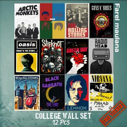 Promo college wall kit band poster aesthetic /poster band satu set ...