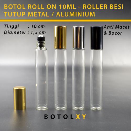 Jual Botol Roll On 10ml Kaca Bening Tutup Metal / Aluminium - ROLLER ...