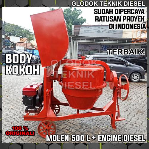 Jual MESIN MOLEN 500 LITER + DIESEL 8 HP 8 PK MOLEN SEMEN BETON ...