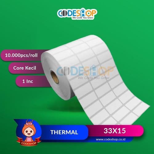 Jual Label Barcode 33 X 15 mm Kertas Sticker Label Thermal 33x15 mm 3 ...