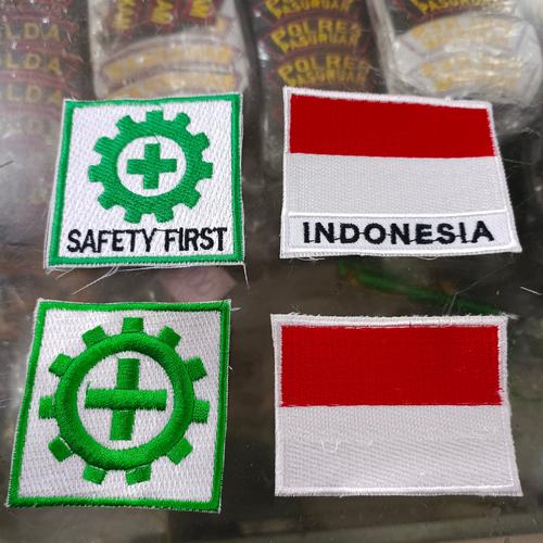 Jual badge bendera merah putih badge safety first logo k3 bed k3 - 4 ...