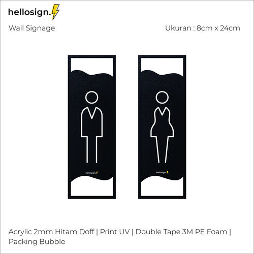 Jual Sign Akrilik Toilet Pria / Wanita | Sign Dinding | Tulisan Print ...