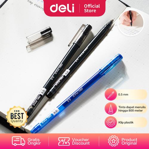 Promo Deli Gel Pen / Pulpen Gel 0.5mm Tinta Dapat Menulis 800 Meter ...