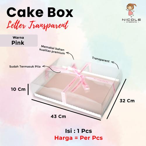 Jual Cake Box Letter Transparant Mika/ Packaging Kue 43x32x10 cm ...