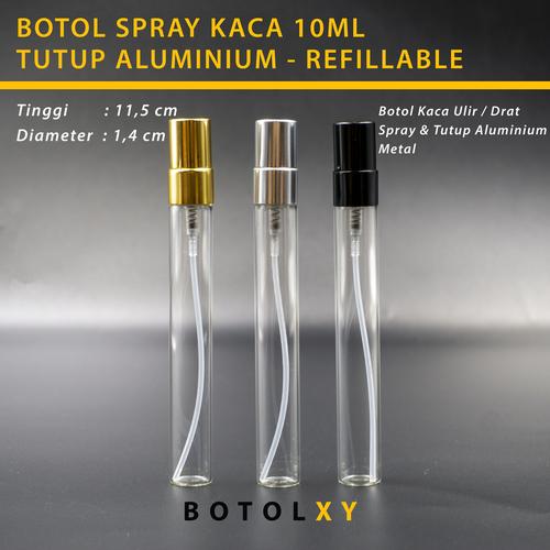 Jual Botol Spray Kaca 10ml - Tutup Sprayer Metal / Aluminium Travel ...