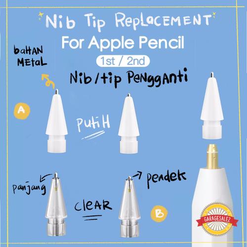 Jual Replacement Nib Tip Apple Pencil Gen 1 dan 2 Nib Tip Pengganti ...