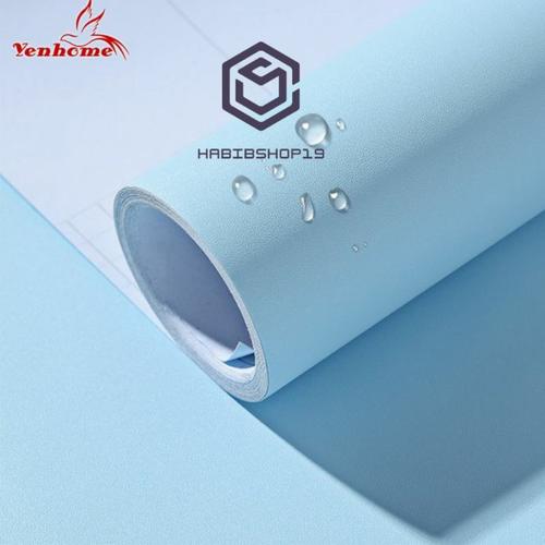 Jual WALLPAPER DINDING BABY BLUE / BIRU MUDA PASTEL BAHAN PREMIUM ...