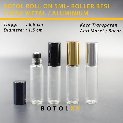 Jual Botol Roll On 5ml Kaca Bening Tutup Metal / Aluminium - ROLLER ...