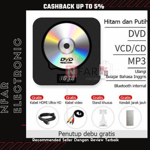 Jual Portable CD Player Bluetooth Mountable Wall DVD Player Pemutar CD ...