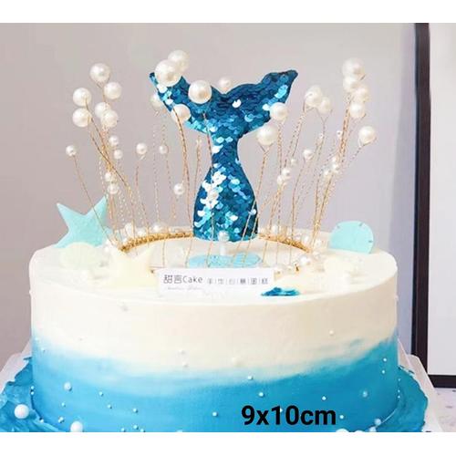 Jual CCM16 Cake Topper Mermaid Tail 3D Ekor Ikan Putri Duyung Laut Hias ...