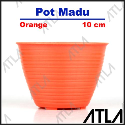 Jual Pot Madu 10 cm Orange Bulat Plastik Vas Kebun Tanaman Bunga Hias ...