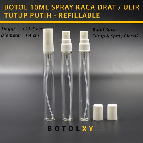 Jual Botol Spray Kaca 10ml Refill Parfum Vial Travel Decant TUTUP PUTIH ...