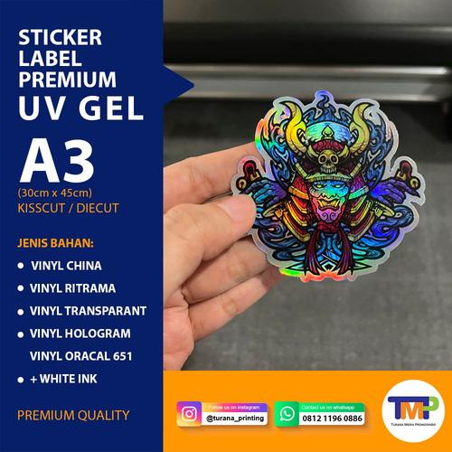 Jual Sticker Label Premium UV Gel A3 - Vinyl Oracal, Cetak + Kisscut ...