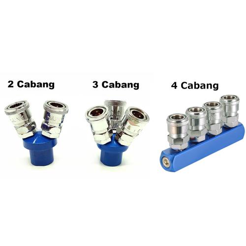 Jual Quick Coupler SMV 2 Cabang 2 3 Way Splitter Selang Kompresor Angin - Cabang 2 - Kota Bekasi ...