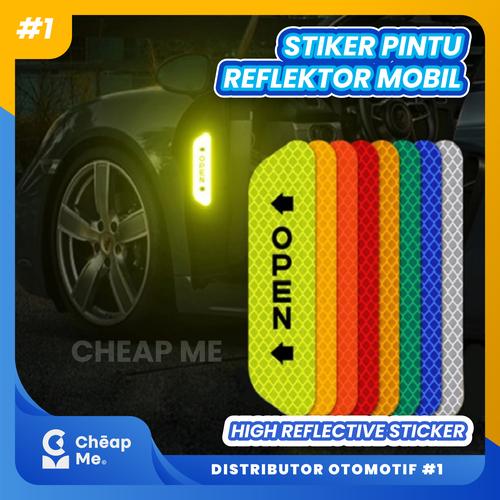 Jual Stiker Pintu Mobil OPEN Warning Reflektor Isi 4 Sticker Reflective ...