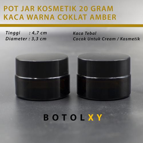 Jual Botol Kaca Pot Krim Amber / Pot Jar Cream Bottle Kosmetik 20gr 20 ...
