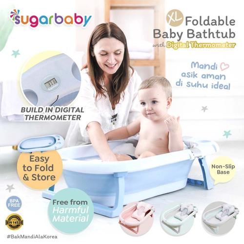 Jual Sugar Baby XL Foldable Bath Tub with Digital Thermometer Bathtub ...