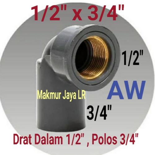 Jual KENI DRAT DALAM Kuningan 1/2 x 3/4 inch PVC FAUCET KNEE ELBOW KDD - Kota Surabaya - MAKMUR ...