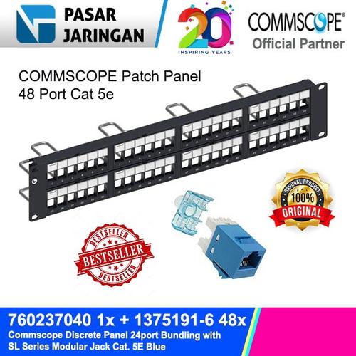 Jual COMMSCOPE Patch Panel 48 Port Cat 5e AMP Commscope Cat5e Loaded ...