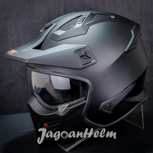 Promo JPX HELM MX726R CLEAR VISOR | BLACK DOFF RED | SOLID MX726 R ...
