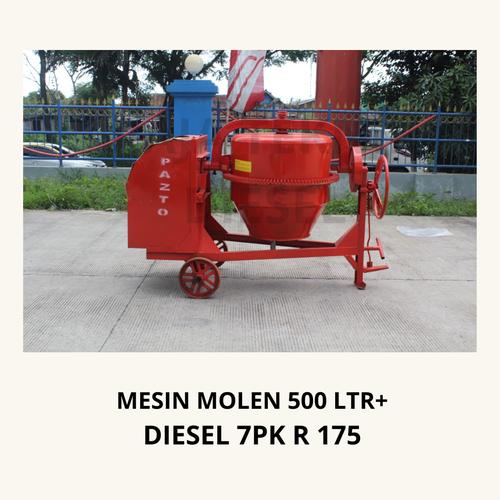 Jual MESIN MOLEN 500LTR + DIESEL 7 PK R175 MESIN PENGADUK SEMEN TERBAIK ...