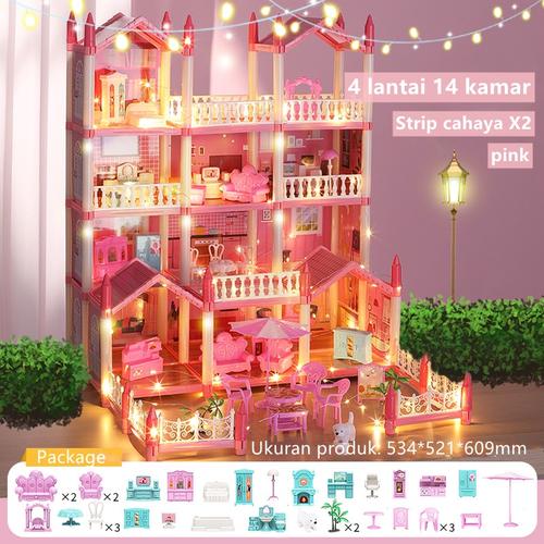 Promo Mainan Edukasi Anak Rumah Boneka / Castle House Free LED - 4 ...