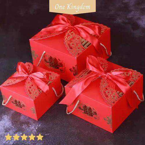 Jual BOX SOUVENIR WEDDING KOTAK KADO SANGJIT BOX MERAH TALI BOX SHUANG ...