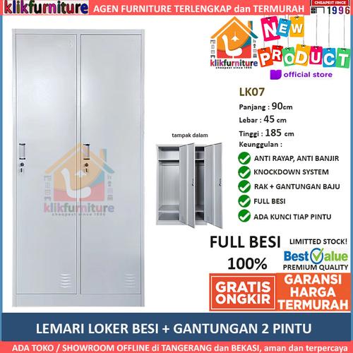 Promo Loker Lemari Besi / Loker 2 Pintu + Gantungan Baju LK07 Cicil 0% ...