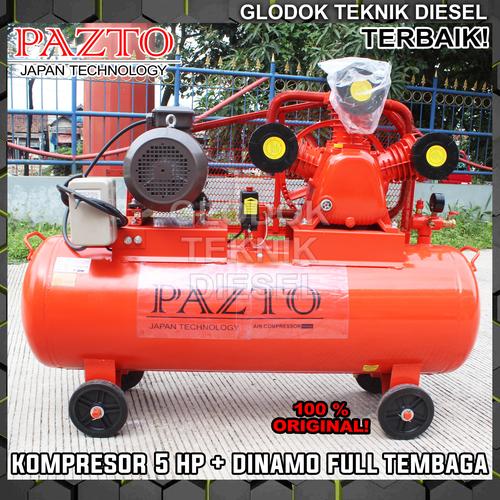 Jual PAZTO Kompresor Angin 5 HP + Dinamo Motor Tembaga Compressor ...