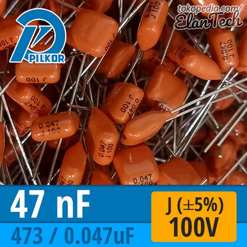 Jual Kapasitor MKT 47nF 100V Pilkor 473 47n Orange Capacitor Elantech ...