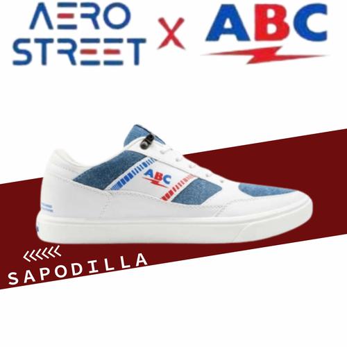 Jual Sepatu aerostreet X baterai ABC putih biru sneakers casual pria ...