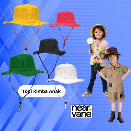 Promo Topi Anak Bucket Rimba Hat Tali Polos Safari Adventure Gunung ...