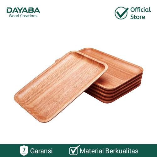 Promo Piring Kayu BESAR Mahoni Utuh 35cm Wooden Plate Mahogany Natural ...