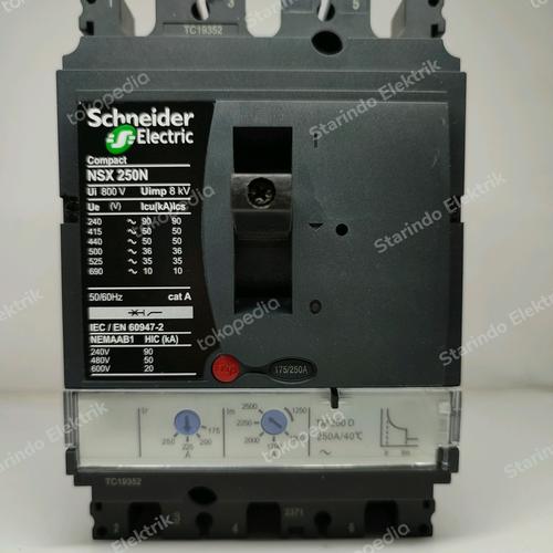 Jual MCCB / BREAKER SCHNEIDER NSX250N 3P 250A 3phase LV431830 50ka ...