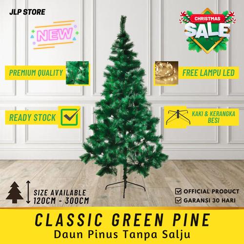 Jual Pohon Natal Premium 1 2 3 Meter Sedang Besar Daun Polos Classic ...