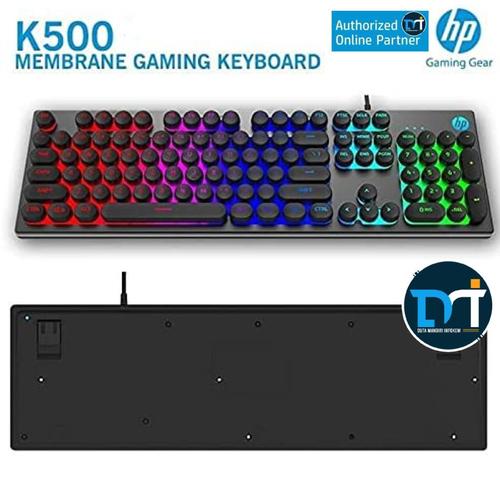 Jual HP K500 - Rainbow Backlight Fullsize Membrane Gaming Keyboard I ...